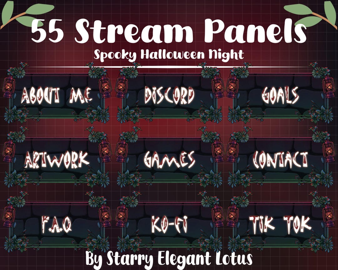 Spooky Halloween Night Stream Panels Info, Ghost Overlay, Minimal Ghost ...
