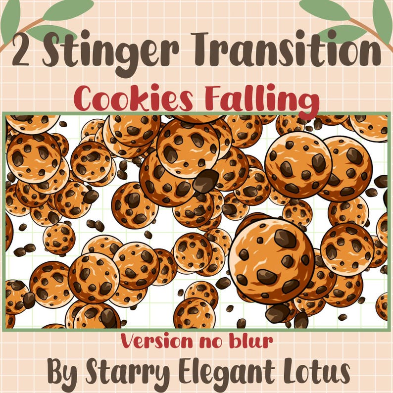 2 Kawaii Chocolate Chip Cookie Twitch Animated Stinger Transition, Cute ...