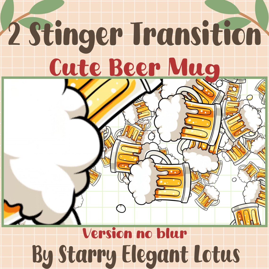 Kawaii Beer Mug Twitch Animated Stinger Transition, Pub Overlay ...