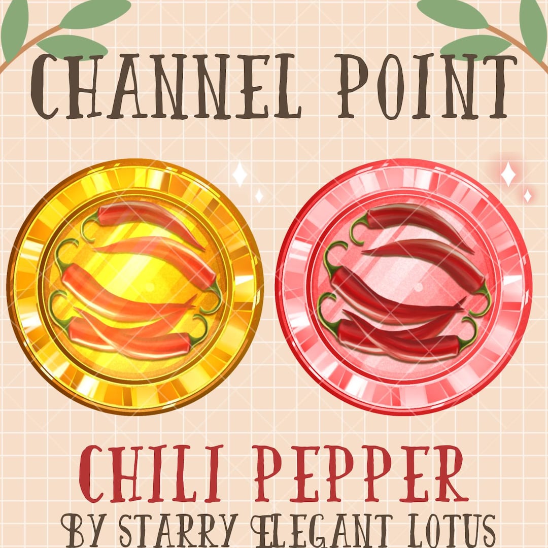 Chili Pepper Channel Point Icon, Hot Spicy Chile Coin Emote, Sub Bit ...