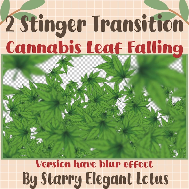Kawaii Cannabis Leaf Twitch Animated Stinger Transition, Marijuana ...