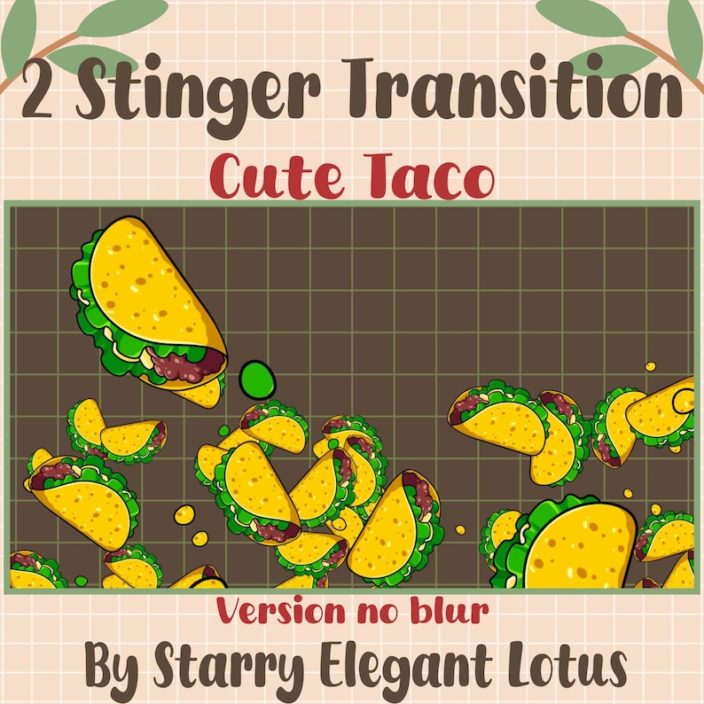 Kawaii Taco Twitch Animated Stinger Transition, Cartoon Beef Tacos ...