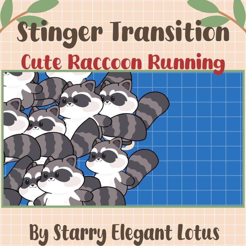 Animated Raccoon Running Stream Transition, Trash Panda Twitch Overlay ...