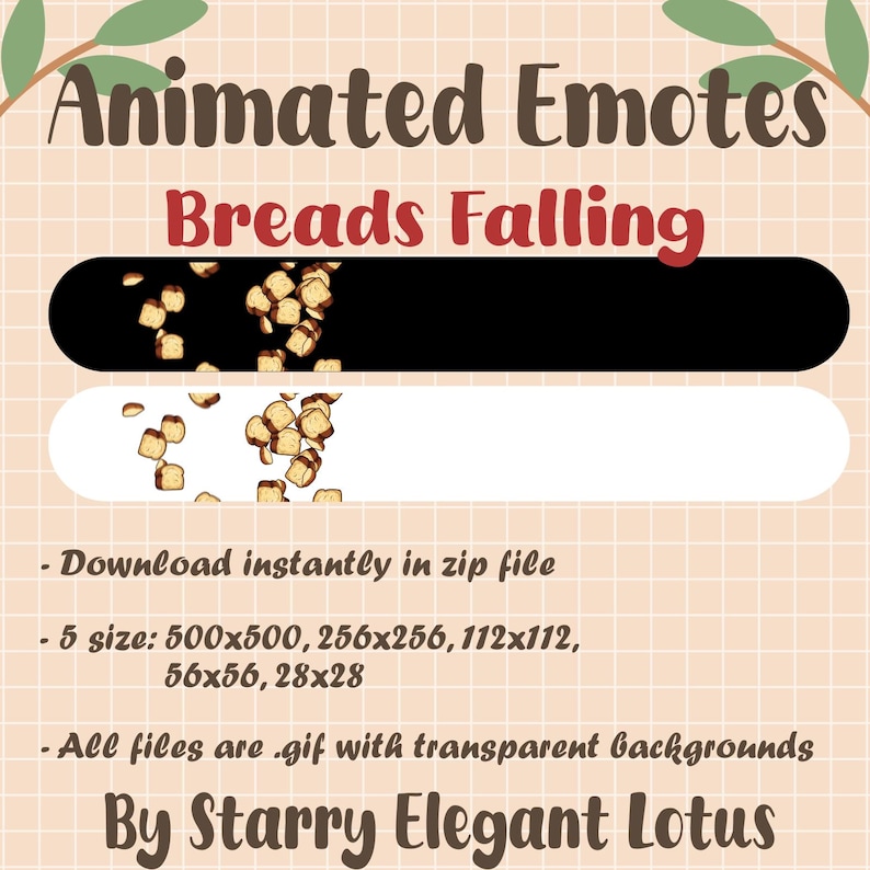 2 Bread Falling Animated Emotes, Cartoon Toast Bread Stream Emoji ...