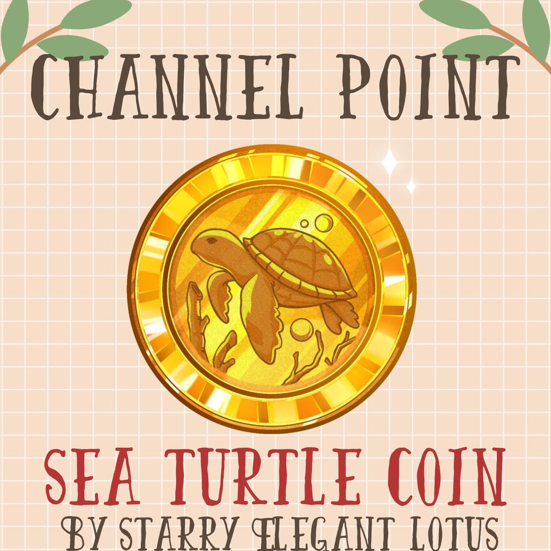 Gold Sea Turtle Twitch Channel Points , Cute Kawaii Animal Coins Emote ...