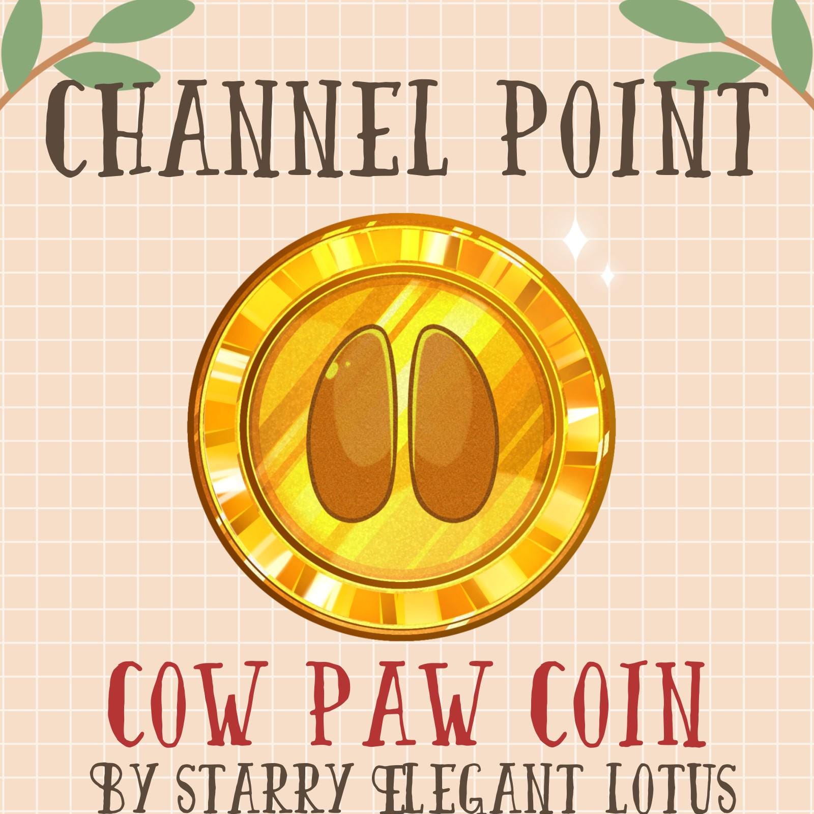 Gold Cow Paw Channel Point, Yellow Coin Emote, Cow Toe Sub Bit Badge ...