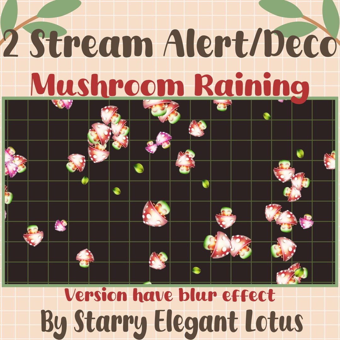 Mushroom Falling Stream Alert, Leaves Fall Season Twitch Overlay ...