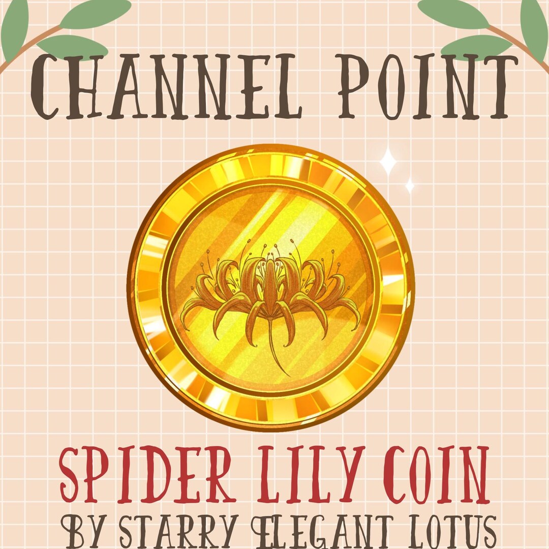 Gold Spider Lily Flower Channel Point, Lycoris Radiata Coin Emote, Sub ...