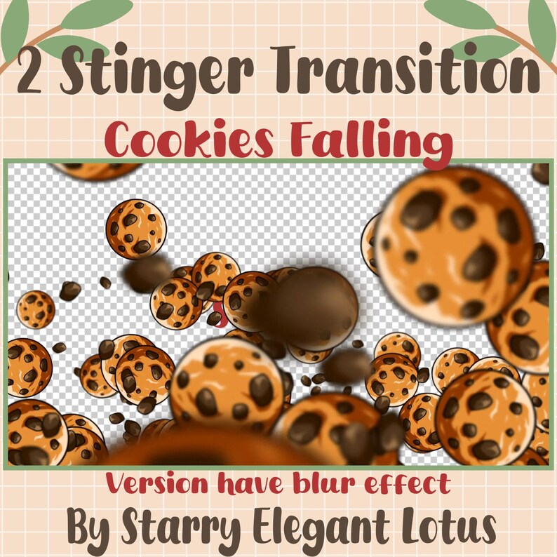 2 Kawaii Chocolate Chip Cookie Twitch Animated Stinger Transition, Cute ...