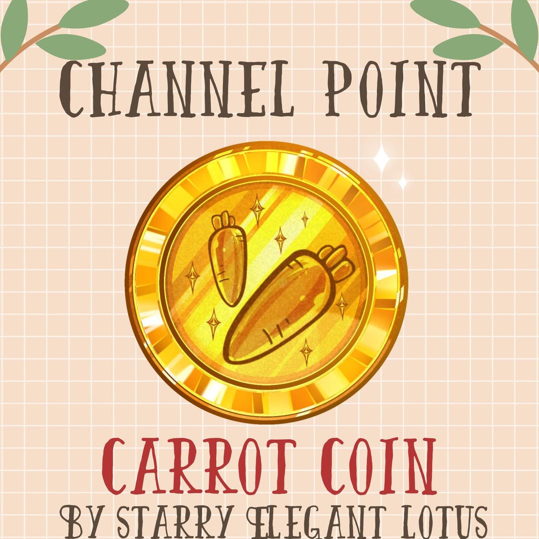 Carrot Channel Point, Carrot Gold Coin Emotes, Vegetable Sub Bit Badge ...