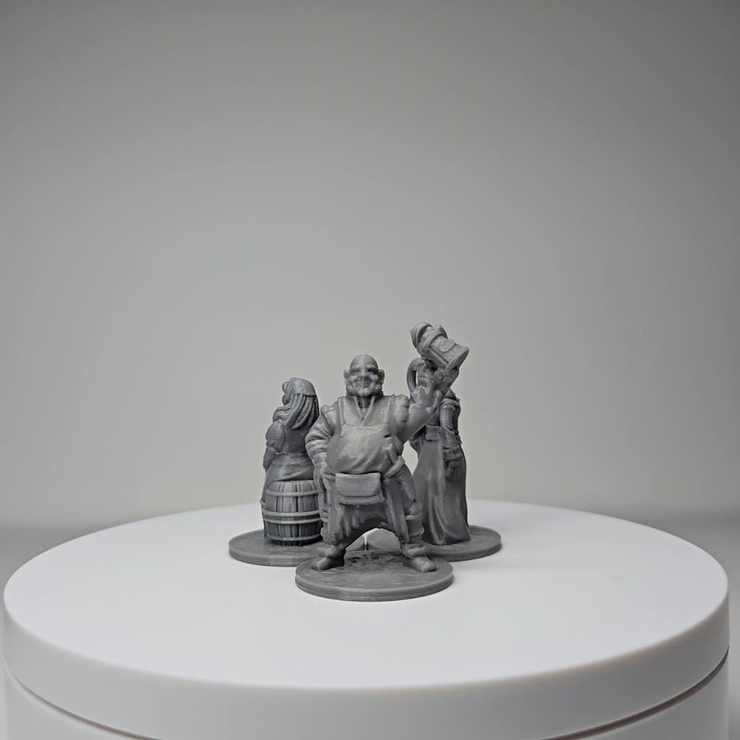 Townsfolk (NPC) Table Top Miniature Set- 3 High Quality 28mm 5e TTRPG ...