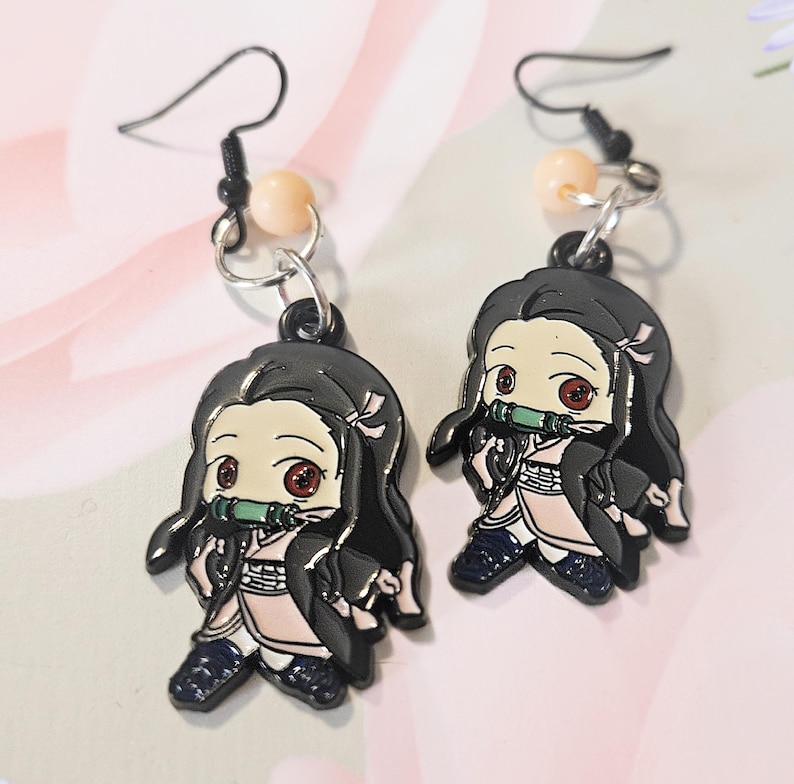 Demon Slayer Nezuko Drop Earrings - Etsy