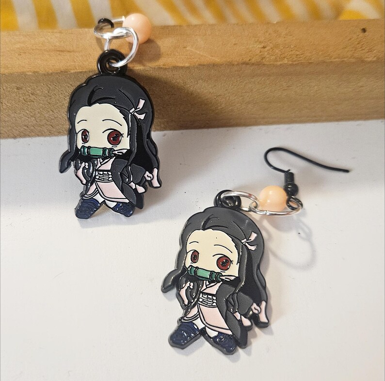 Demon Slayer Nezuko Drop Earrings - Etsy