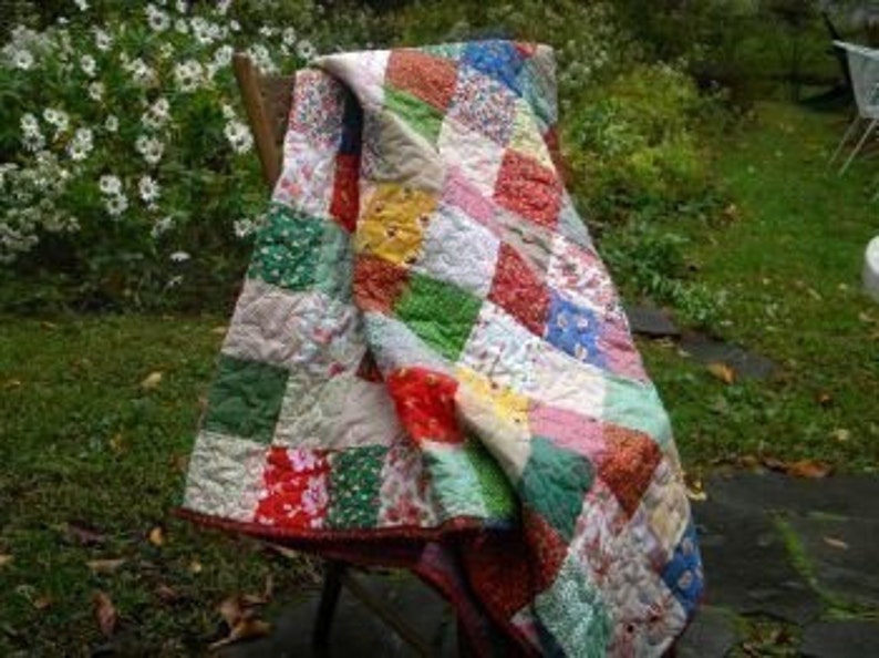 Full, Double, Quilt, 81 X 81, Patchwork, Primary Colors, Classic ...