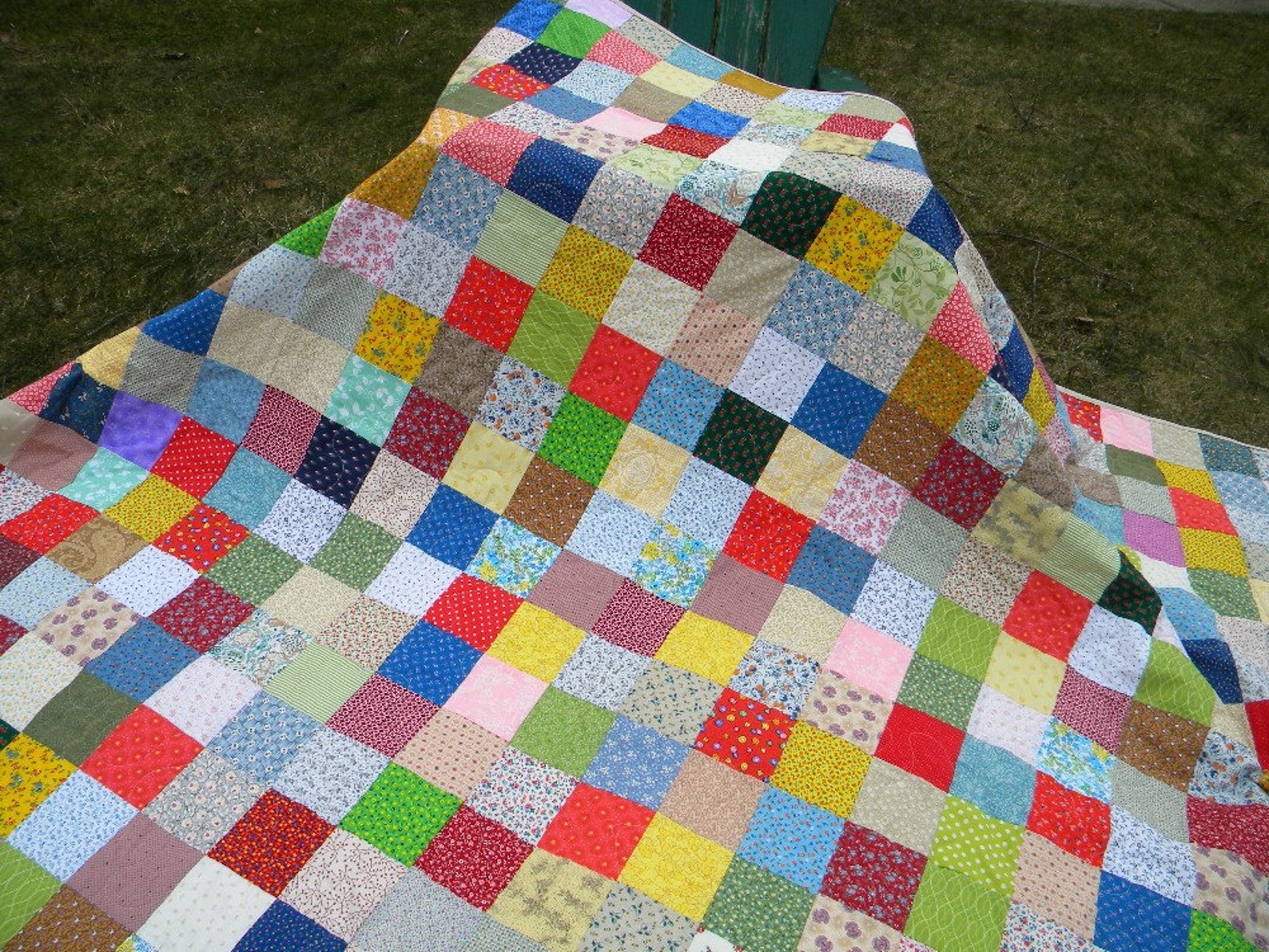 Farmhouse Quiltpatchwork Quilthandmadequeen Sizeclassic Americana93 X ...