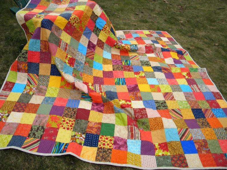 Quilts Queen Size Patchwork Bed Quilt 93X93 Warm - Etsy
