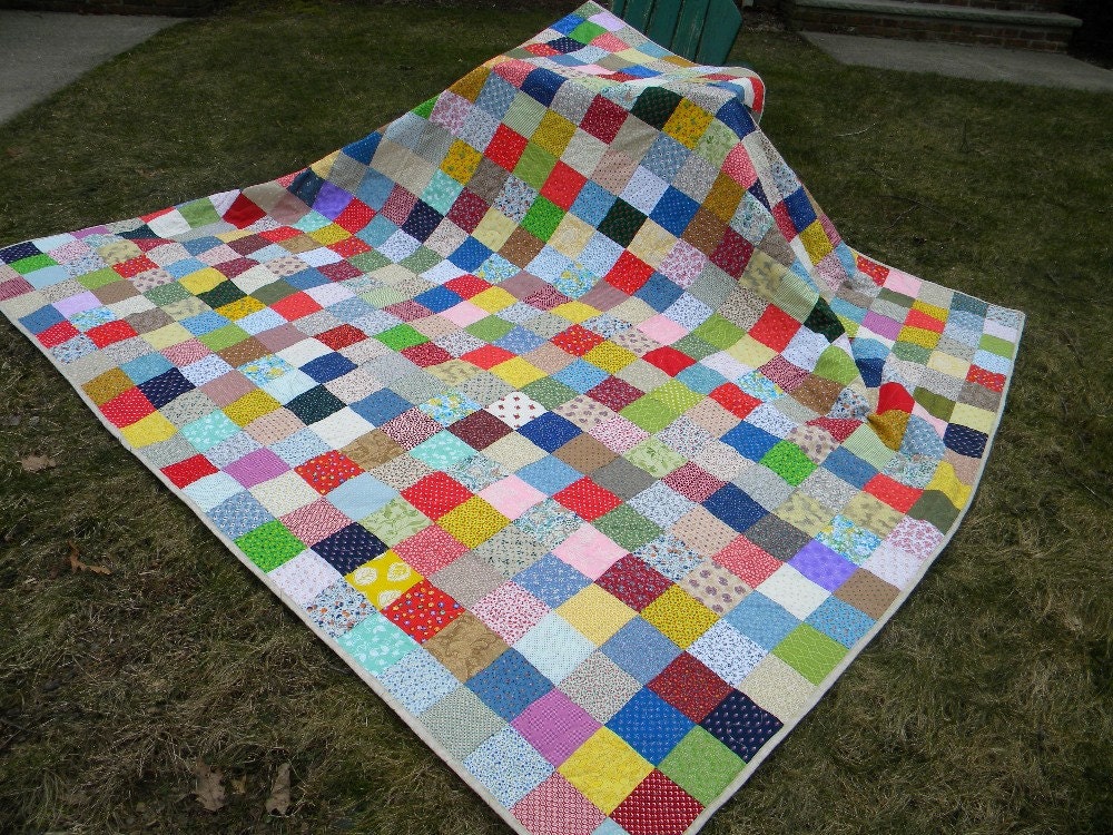 Farmhouse Quiltpatchwork Quilthandmadequeen Sizeclassic Americana93 X ...