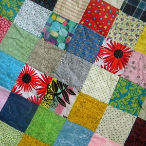 Funky Random Patchwork Quiltqueen-size93x93all Cotton - Etsy