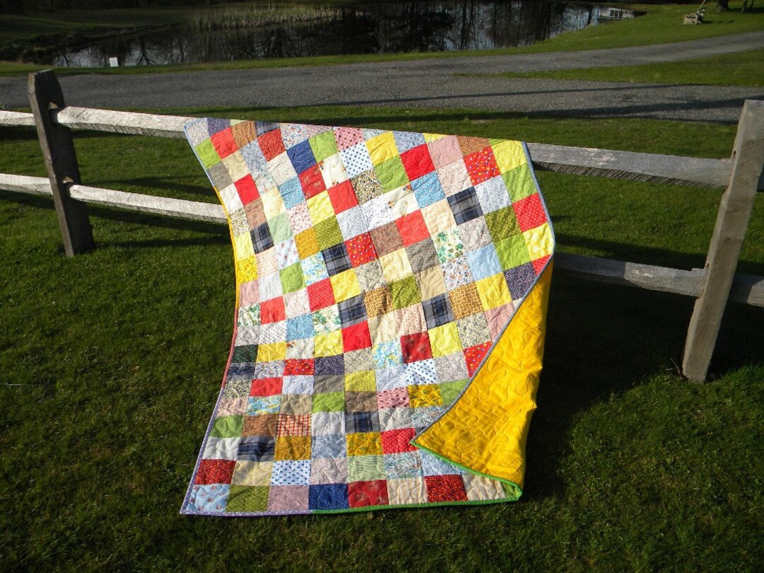 Classic Americana Patchwork Quilt--lap Size--54x81--cotton Patchwork ...
