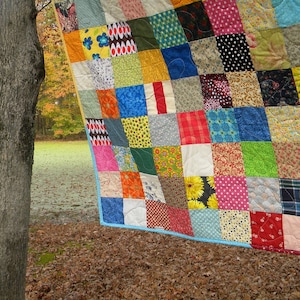 Funky Random Patchwork Quiltqueen-size93x93all Cotton - Etsy