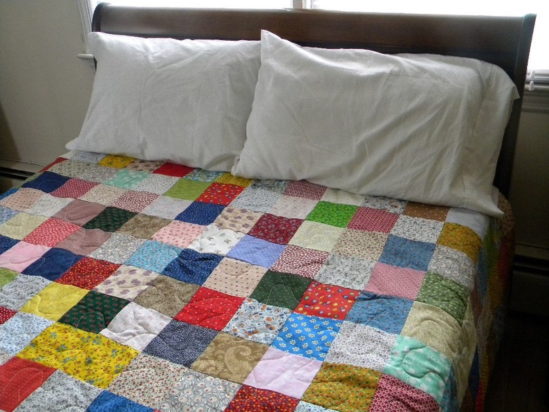 Full, Double, Quilt, 81 X 81, Patchwork, Primary Colors, Classic ...