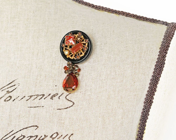 Unique Crystal Brooch Upcycled Hollywood Regency Era Jewelry - Etsy