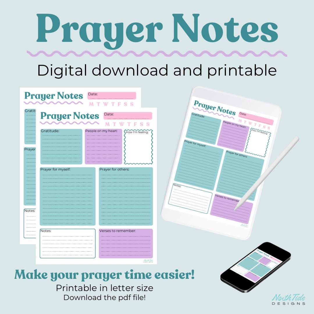 Prayer Notes, Prayer Notes Pdf, Printable Prayer Notes, Bible Notes ...