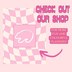Pink Checkered Planner Bundle, Complete Planner Template, Monthly ...