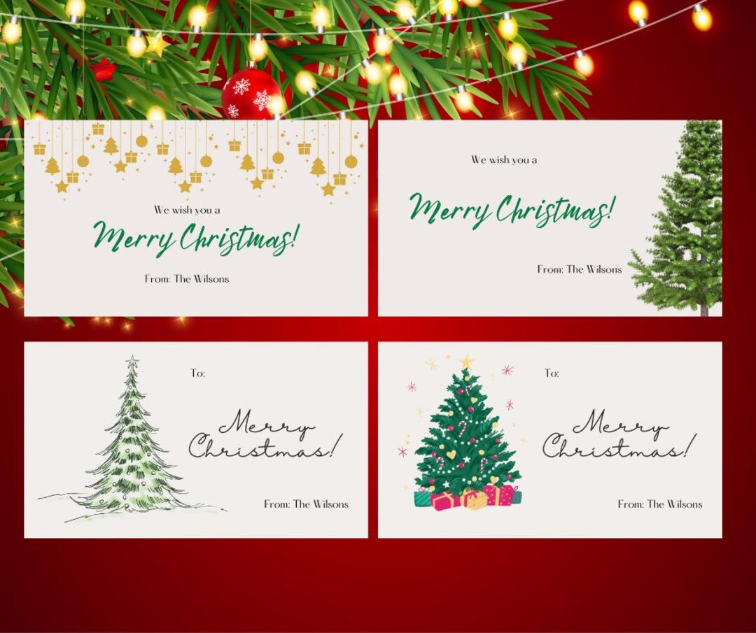 Digital Christmas Gift Tags Printable Holiday Tags Personalized Cheer ...