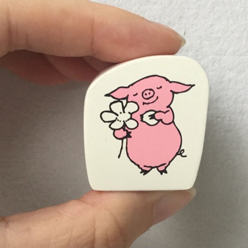 Pig Rubber Stamp - Etsy