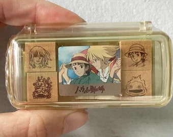Ghibli Stamp Set Spirited Away Wooden Set of 4 Mini Stamps With Ink Pad ...