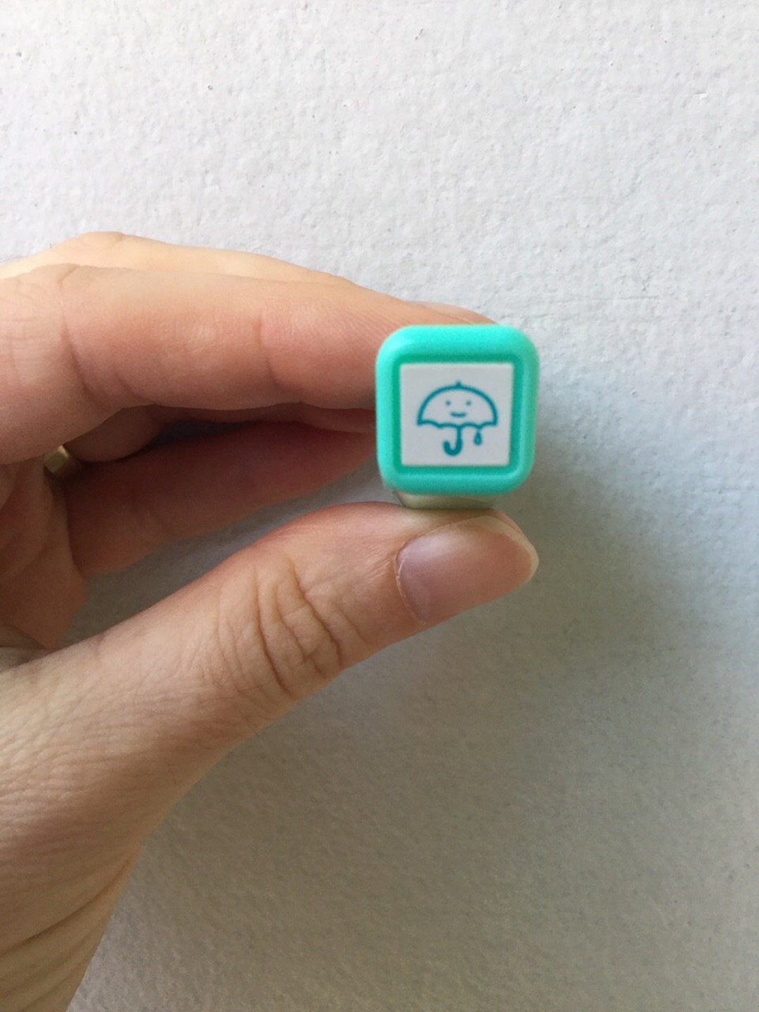Turquoise Umbrella Stamp - Weather Stamp - Rainy Day Stamp - Tiny ...