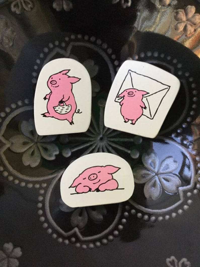Cute Pig Stamp Piggy Stamp Heart Kodomo No Kao - Etsy