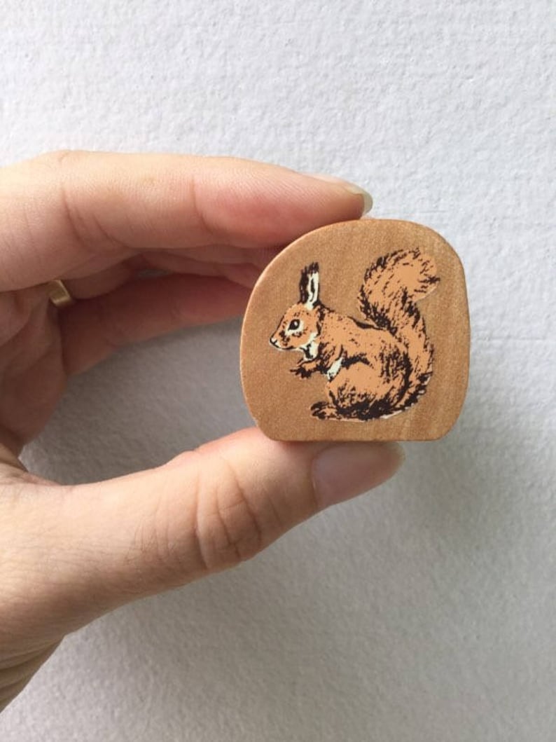 Squirrel Stamp Woodland Stamp Kodomo No Kao - Etsy