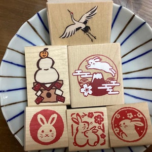 Rabbit Stamp Chinese New Year Stamp Kodomo No Kao - Etsy