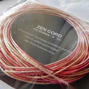 Japanese Mizuhiki Zen Cord Pink and Metallic Pink Set of 4 Cords Each ...