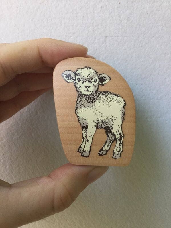 Lamb Stamp Woodland Stamp Kodomo No Kao | Etsy