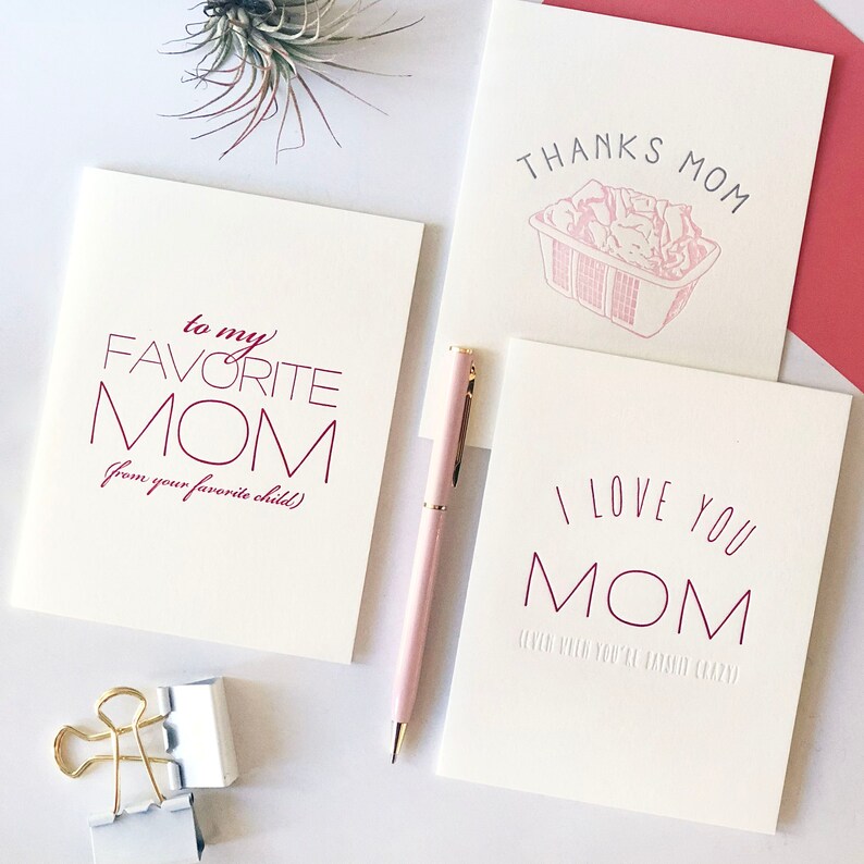 Letterpress Mother's Day Card Favorite Mom - Etsy