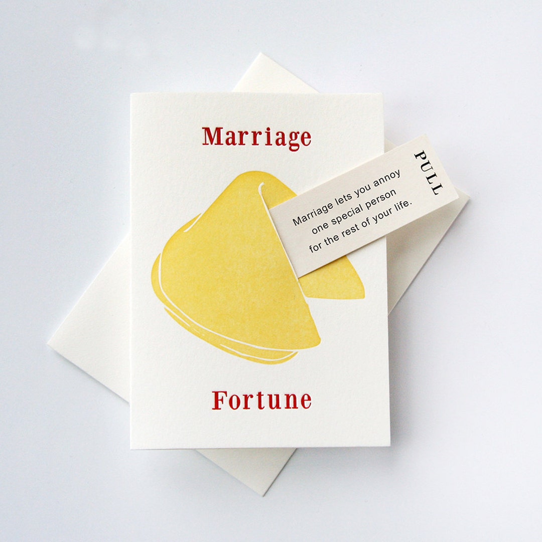 Marriage Fortune - Letterpress Marriage and Wedding Congratulations ...
