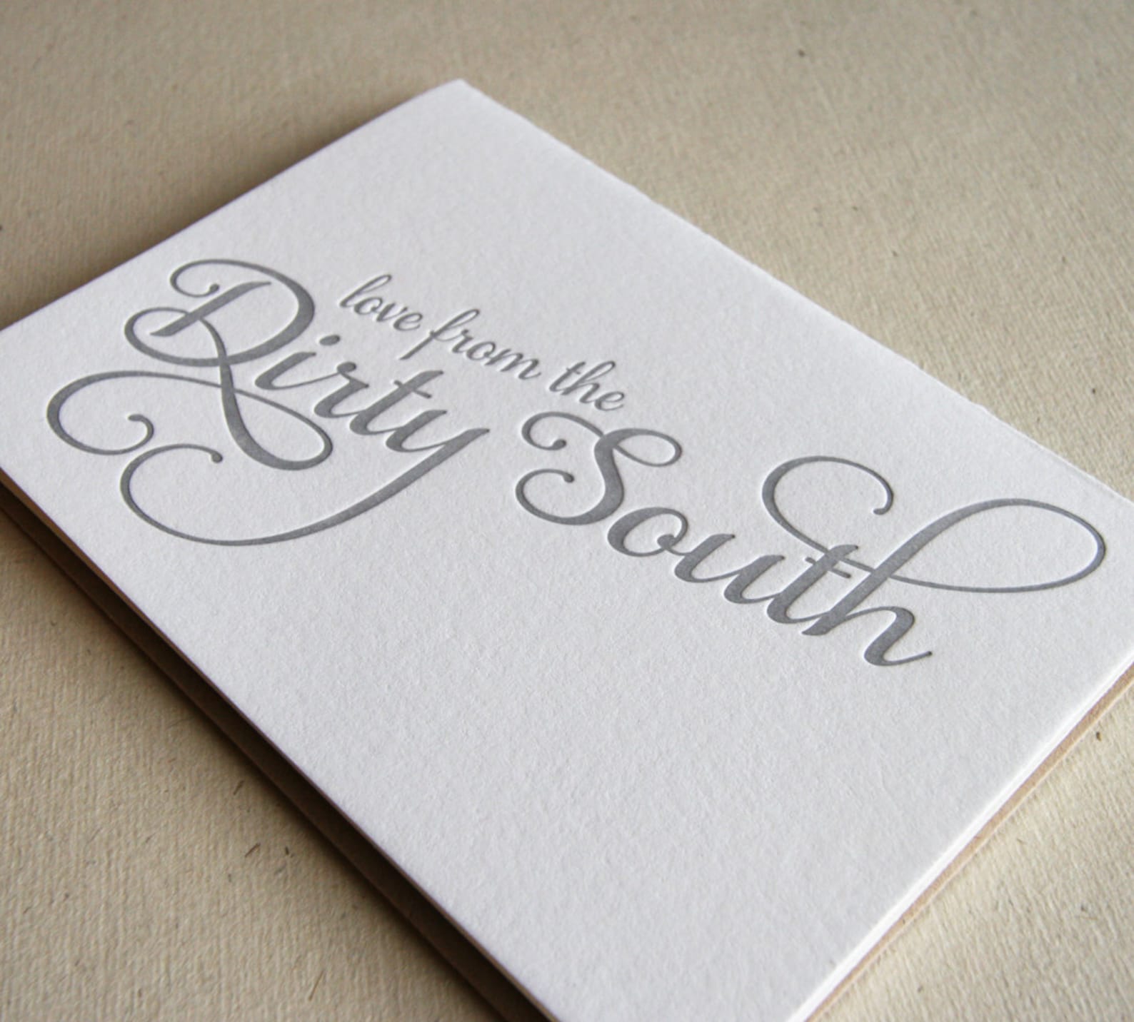 Letterpress Greeting Card Regional Love From the Dirty South - Etsy