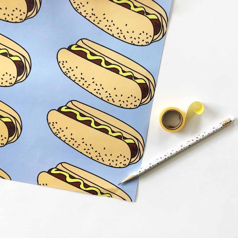 Wrapping Paper Hot Dog | Etsy