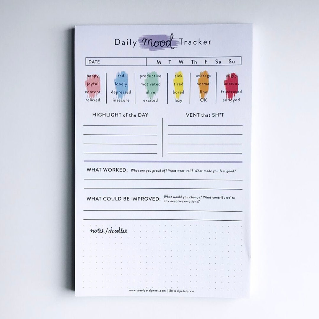 Notepads - Rainbow Mood Tracker - Etsy