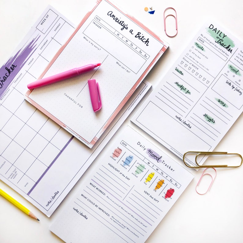 Notepads Mint Daily Tracker - Etsy