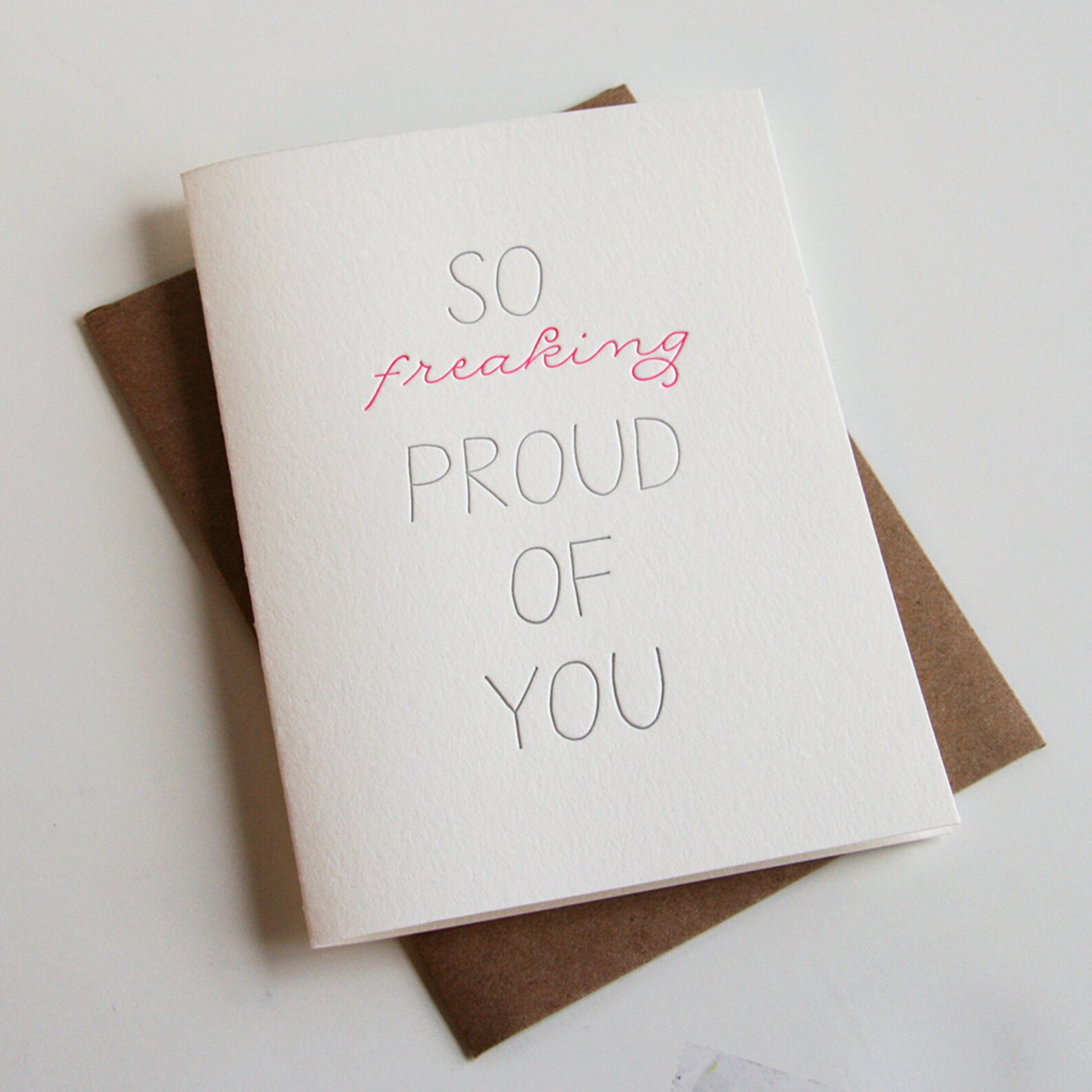 Letterpress Congratulations Card - so Proud - Etsy