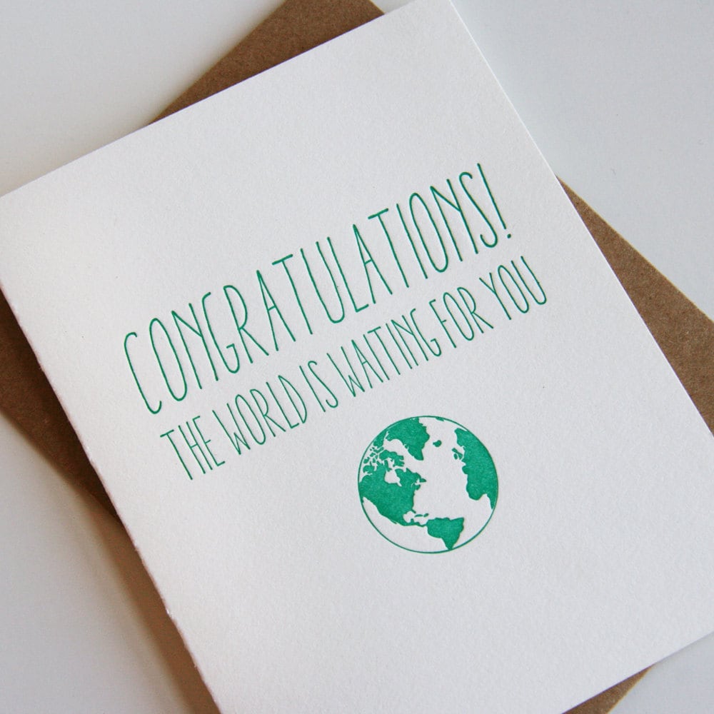 Graduation Card Congratulations Card Graduate World - Etsy