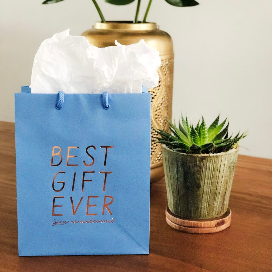 Best Gift Ever Gift Bag - Metallic Foil-stamped Gift Bag - Etsy