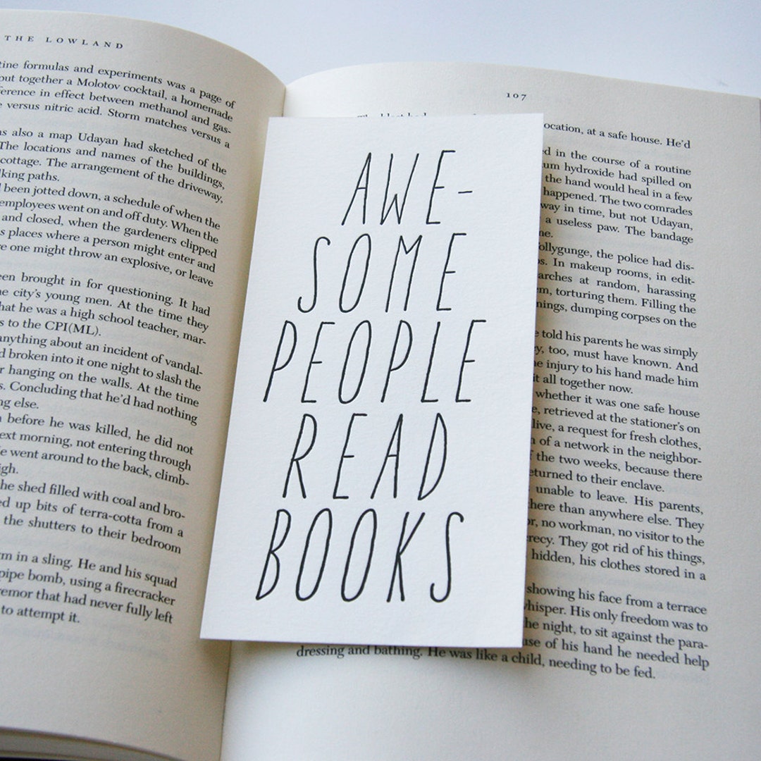 Letterpress Bookmark Awesome People Read - Etsy