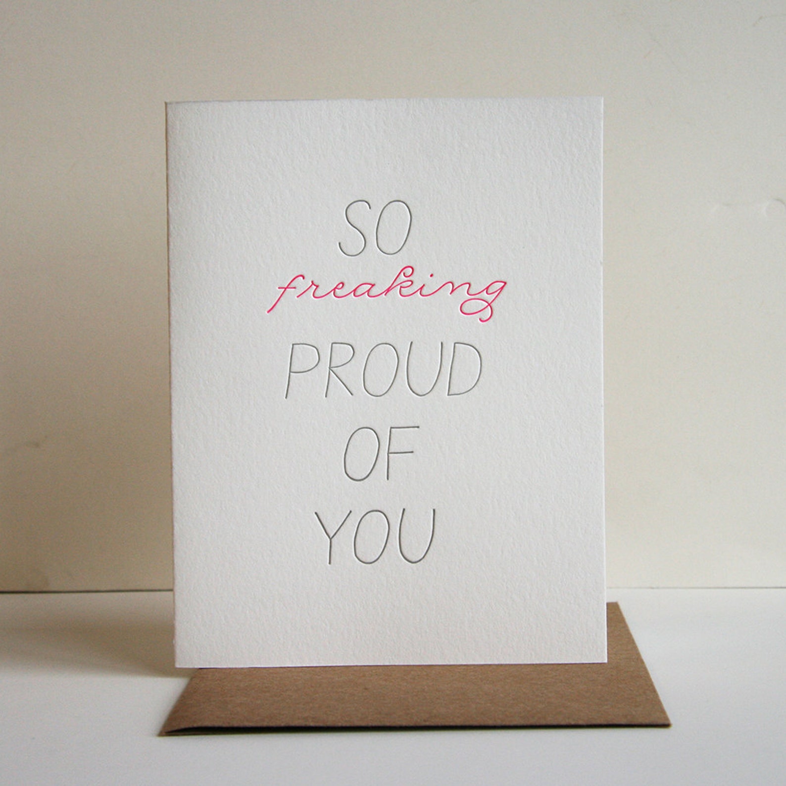 Letterpress Congratulations Card - so Proud - Etsy