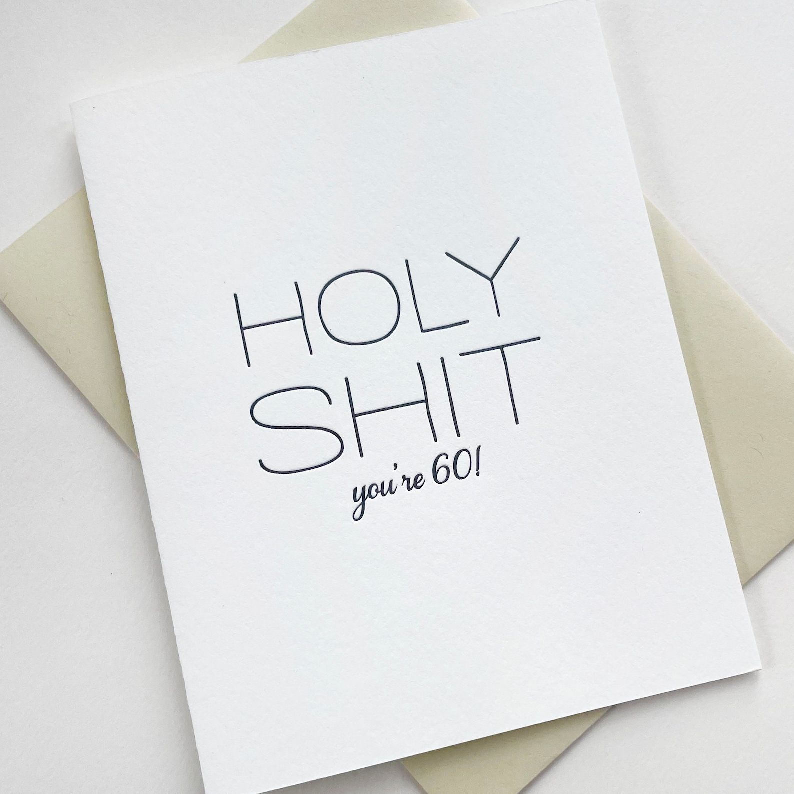 Letterpress Birthday Card Holy St You're 60 - Etsy
