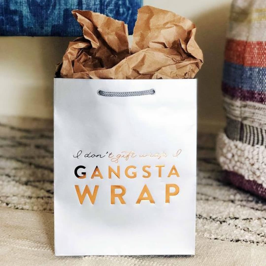 Gangsta Wrap Gift Bag - Metallic Foil-stamped Gift Bag - Etsy